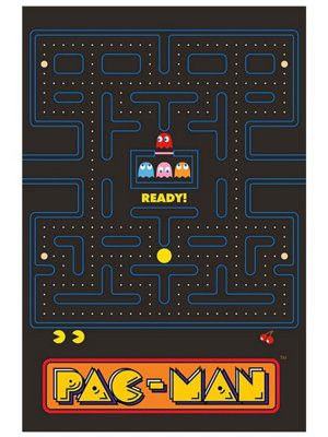 Screenshot of the home made Pac-Man game, basic concept for the💫 Sinta ...