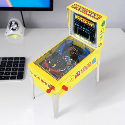 Pac-Man Mini Pinball Game Portable Classic Arcade with Lights & Sounds