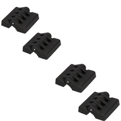 Pack 4 Black Polyamide Hinge Reinforced Plastic 48x49mm Italian ...