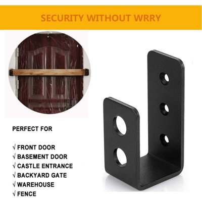 Pack Heavy Duty Steel Door Brackets for 2x4 Door U Shape Security Bar U ...