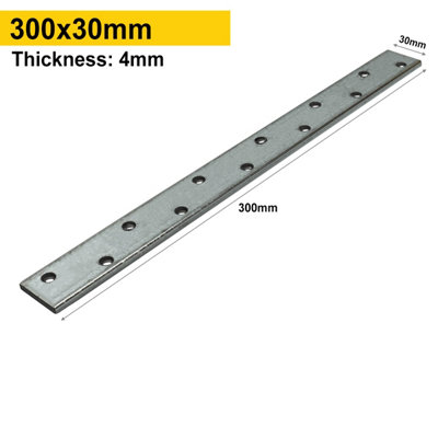 Pack of 1 - Heavy Duty 4mm Thick Galvanised Metal Flat Plate - Jointing ...