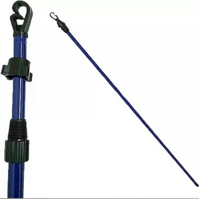 PACK OF 1 TELESCOPIC CLOTHES LINE PROP 2.4M BLUE ADJUSTABLE LAUNDRY POLE