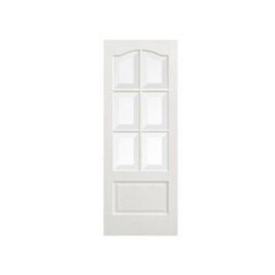 Pack of 1 (Total 1 Unit) LPD Kent White Primed 6 Glass Panel Door ...