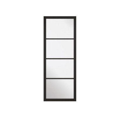Pack of 1 (Total 1 Unit) LPD Soho Black Primed Glazed 4 Glass Panel ...