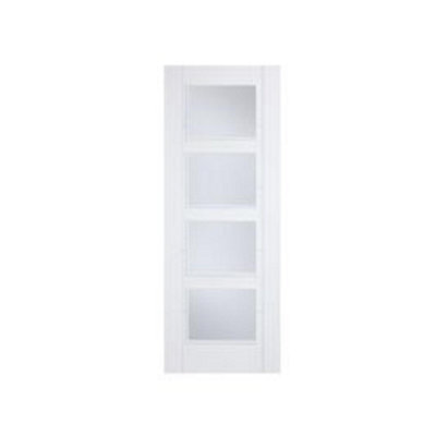 Pack of 1 (Total 1 Unit) LPD White Primed 4 Glass Panel Raised Moulding ...