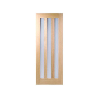 Pack of 1 (Total 1 Unit) Utah Oak 3 Clear Glazed Vertical Panel ...