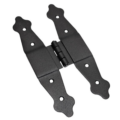 Pack of 1 x 195 mm H Type Hinge Black, Steel H-Shaped Hinges, Weather ...