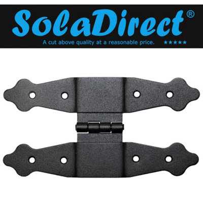 Pack of 1 x 195 mm H Type Hinge Black, Steel H-Shaped Hinges, Weather ...