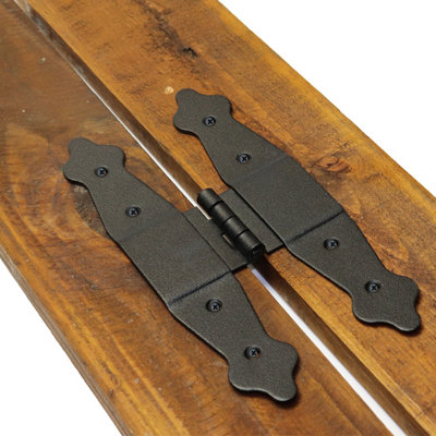 Pack of 1 x 195 mm H Type Hinge Black, Steel H-Shaped Hinges, Weather ...