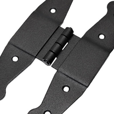 Pack of 1 x 195 mm H Type Hinge Black, Steel H-Shaped Hinges, Weather ...