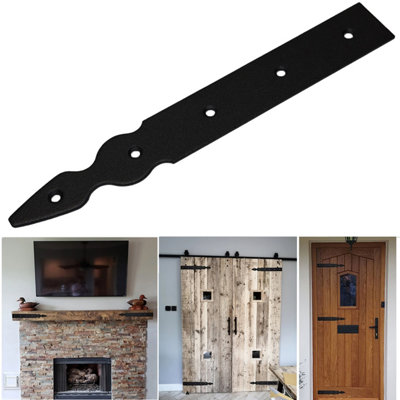 Pack of 1 x 250 mm Dummy Hinge Head, Vintage False Strap Hinge, Black ...