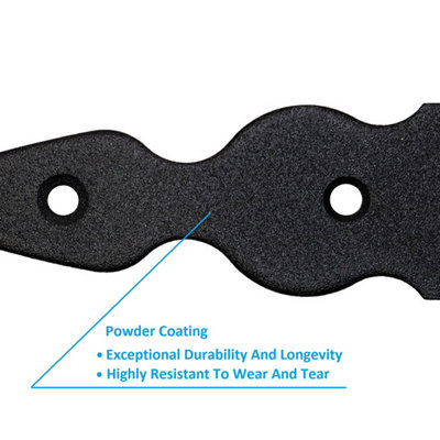 Pack of 1 x 250 mm Dummy Hinge Head, Vintage False Strap Hinge, Black ...