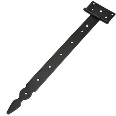 Pack of 1 x 400 mm T-Hinge Black, Steel Tee Hinges, Weather Resistant ...