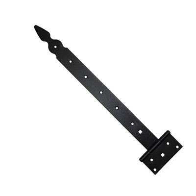 Pack of 1 x 400 mm T-Hinge Black, Steel Tee Hinges, Weather Resistant ...