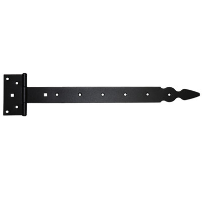 Pack of 1 x 400 mm T-Hinge Black, Steel Tee Hinges, Weather Resistant ...