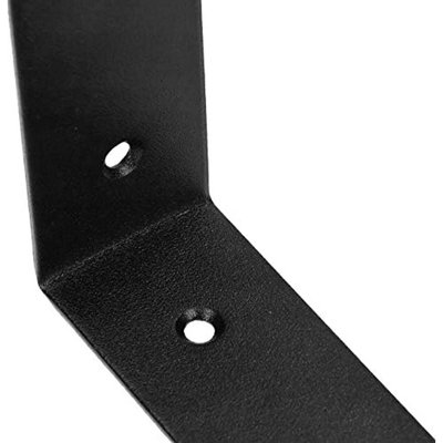 Pack of 1 x Black Corner Bracket - 200 x 200 mm Steel Right Angle ...