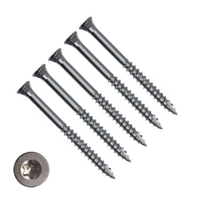 PACK OF 10 FLAT HEAD SCREWS 6.5mm x 250mm FREE DRIVE TOOL INCLUDED