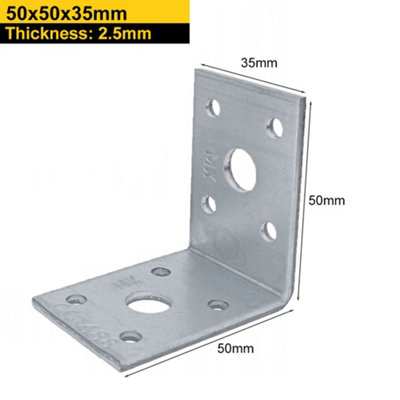Pack of 10 - Galvanised Steel Angle Brackets for Heavy-Duty ...