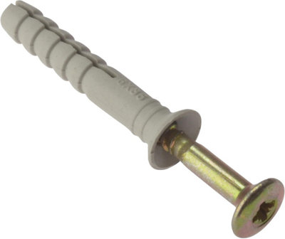 PACK OF 10 HAMMER FIXINGS NYLON M5 x 40mm WINDOWS FRAMES TIMBER WALLS