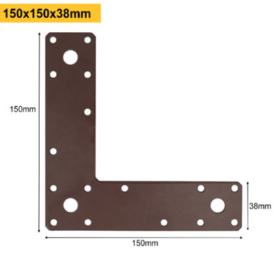 Pack of 10 - Heavy Duty Flat Corner Plate L Shape 90 Degree Right Angle ...