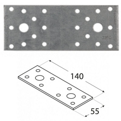 Pack of 10 Heavy Duty Galvanised 2.5mm Thick Jointing Mending Flat ...