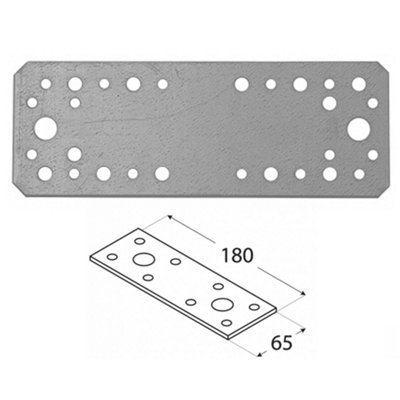 Pack of 10 Heavy Duty Galvanised 2.5mm Thick Jointing Mending Flat ...
