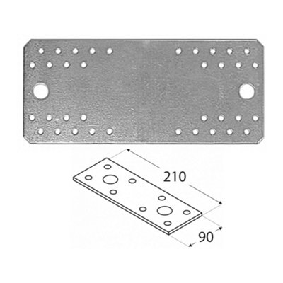 Pack of 10 Heavy Duty Galvanised 2.5mm Thick Jointing Mending Flat ...