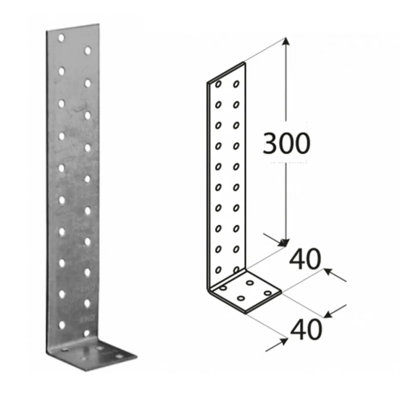 Pack of 10 Heavy Duty Galvanised 2mm Thick Long Angle Brackets ...
