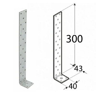 Pack of 10 Heavy Duty Galvanised 4mm Thick Long Angle Brackets ...