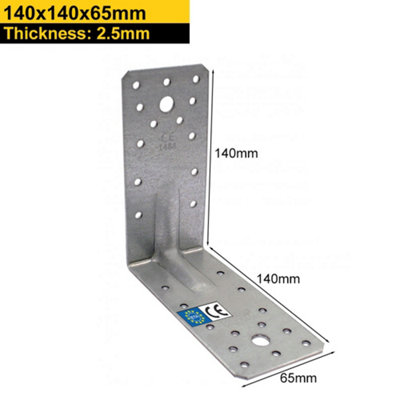 Pack of 10 - Heavy Duty Galvanised Reinforced Angle Bracket - Corner ...