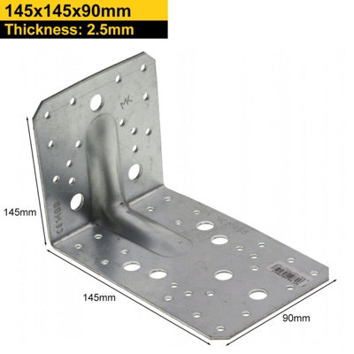 Pack of 10 - Heavy Duty Galvanised Reinforced Angle Bracket - Corner ...