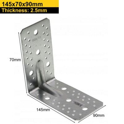 Pack of 10 - Heavy Duty Galvanised Reinforced Angle Brackets ...