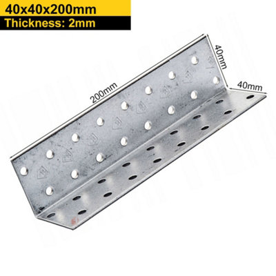 Pack of 10 - Heavy Duty Galvanised Steel Angle Bracket Corner Bracket ...