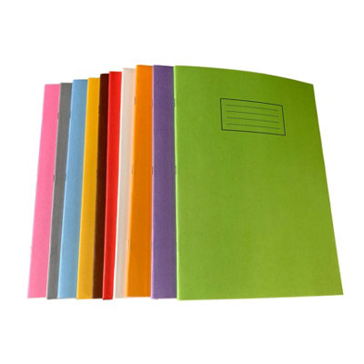 PACK OF 10 JANRAX A4 ASSORTED 80 PAGES FEINT AND RULED EXERCISE BOOKS