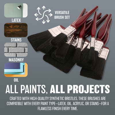 Pack Of 10 Paint Brush Set Painting Diy Decorating Brushes Tools