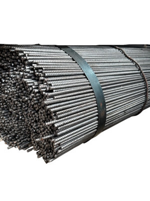 Pack of 10 Reinforcing Steel Bar - Ribbed Rebar (L)1m x (Dia)08mm