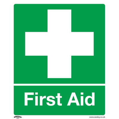 Pack of 10 Rigid Plastic First Aid Health and Safety Signs - 250 x ...