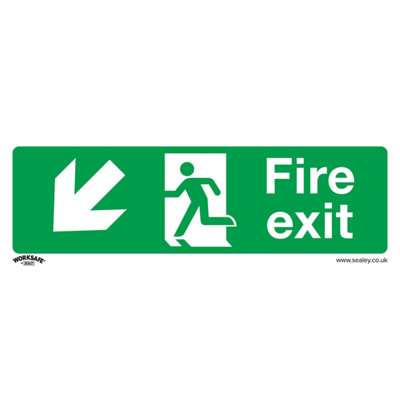 Pack of 10 Self-Adhesive Fire Exit Signs - Health & Safety Compliance ...