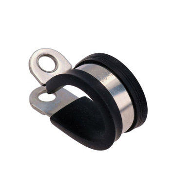 Pack of 10 Stainless Steel Rubber Lined P Clips 22.2mm 7/8" Pipe Wire Cable
