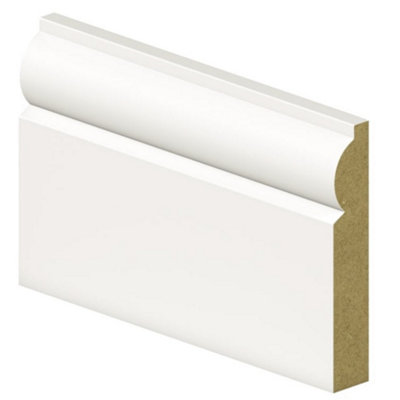 PACK OF 10 - Torus White Primed MDF Architrave - 18mm x 69mm x 2200mm