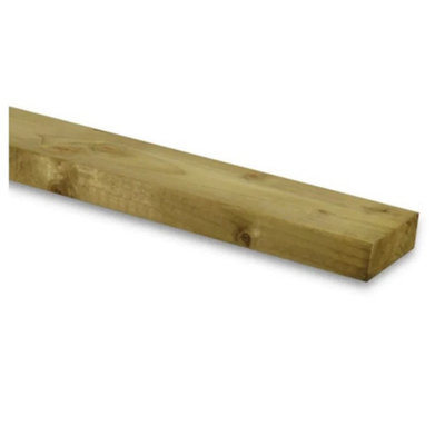 PACK OF 10 (Total 10 Units) - 47mm x 200mm (7x2) C24 Green Pressure Treated Regularised Timber ...