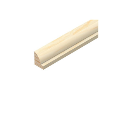 PACK OF 10 (Total 10 Units) - Ovolo Pine Glass Bead Moulding - 12mm x ...