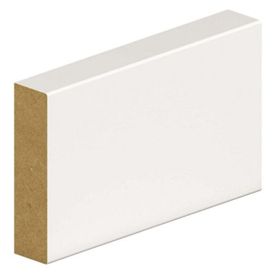 Pack of 10 (Total 10 Units) - Primed MDF Square Edge Skirting - 69mm (H ...