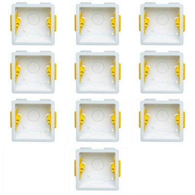 Pack of 10 x Appleby SB619 Dry Lining Wall Boxes 35 mm Deep 1 Gang