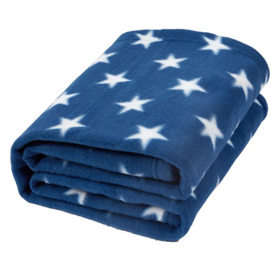 Pack of 10 x Star Print Soft Fleece Blanket Throw, 120x150 cm