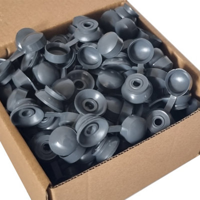 Pack of 100 - Anthracite Grey PVC Plastic Screw Covers For Corrugated ...