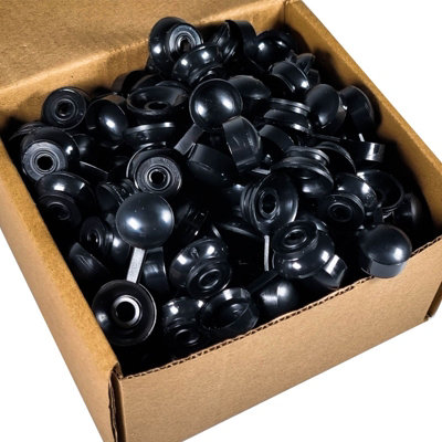Pack of 100 - Black PVC Plastic Screw Covers For Corrugated Roofing ...