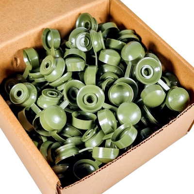 Pack of 100 - Green PVC Plastic Screw Covers For Corrugated Roofing ...