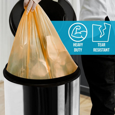 Pack Of 100 Swing Bin Liners Scented With Tie Handles Heavy Duty ...