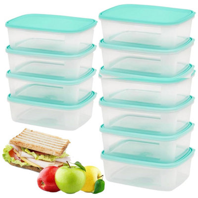 Pack Of 12 Food Storage 1L Containers With Airtight Lids Ideal For Meal ...